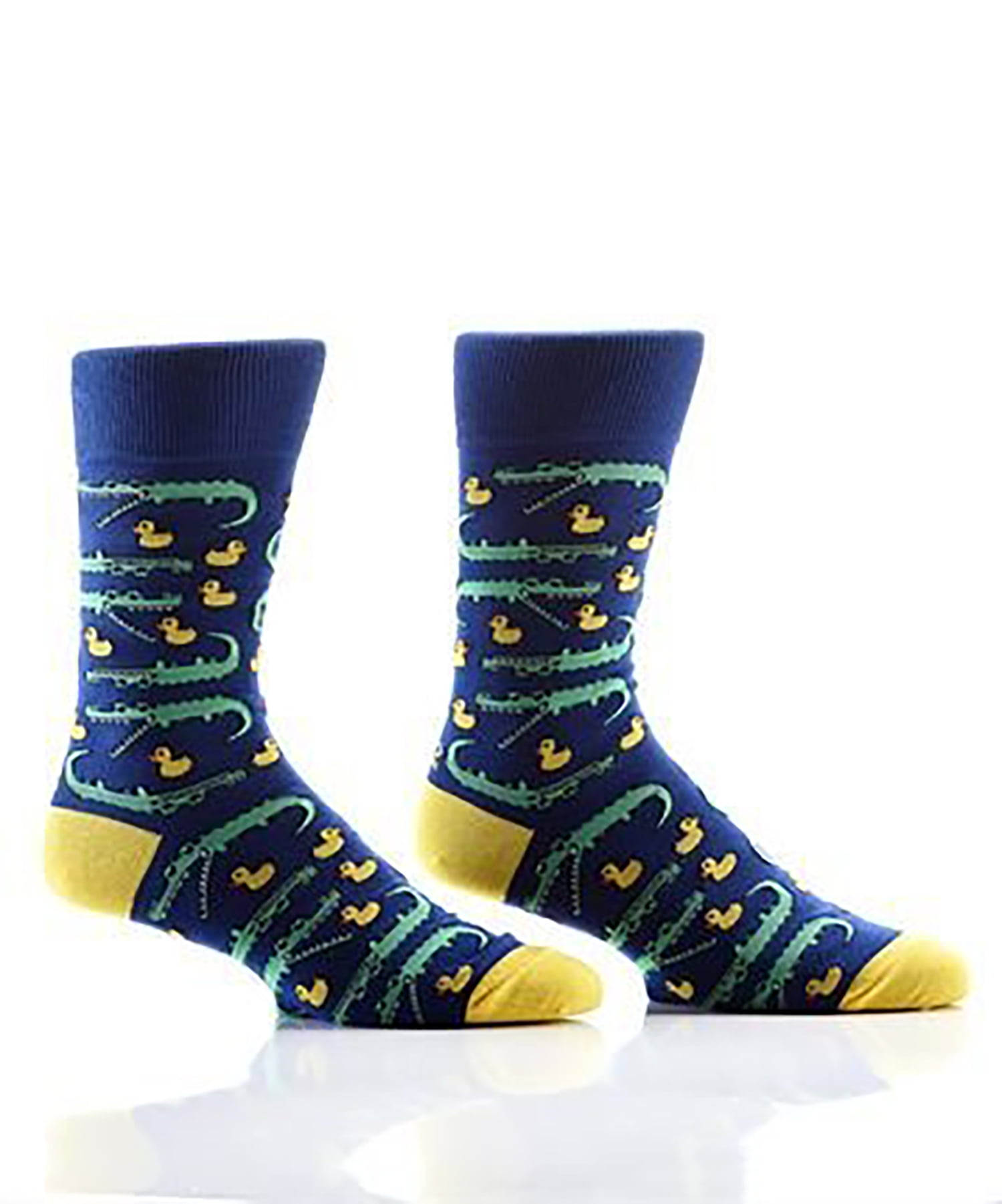 Yo Sox Men's Crew Sock, Alligators and Ducks Fits Shoe Size 7-12 ...