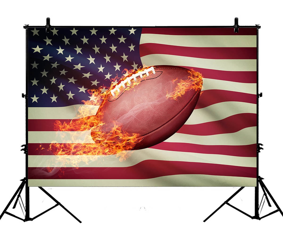 YKCG 7x5ft American Football Fire Ball USA Flag Photography Backdrops ...