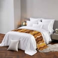 Bed Runner Orange Waves Bedding Scarves Soft Decorative Bed Flag ...