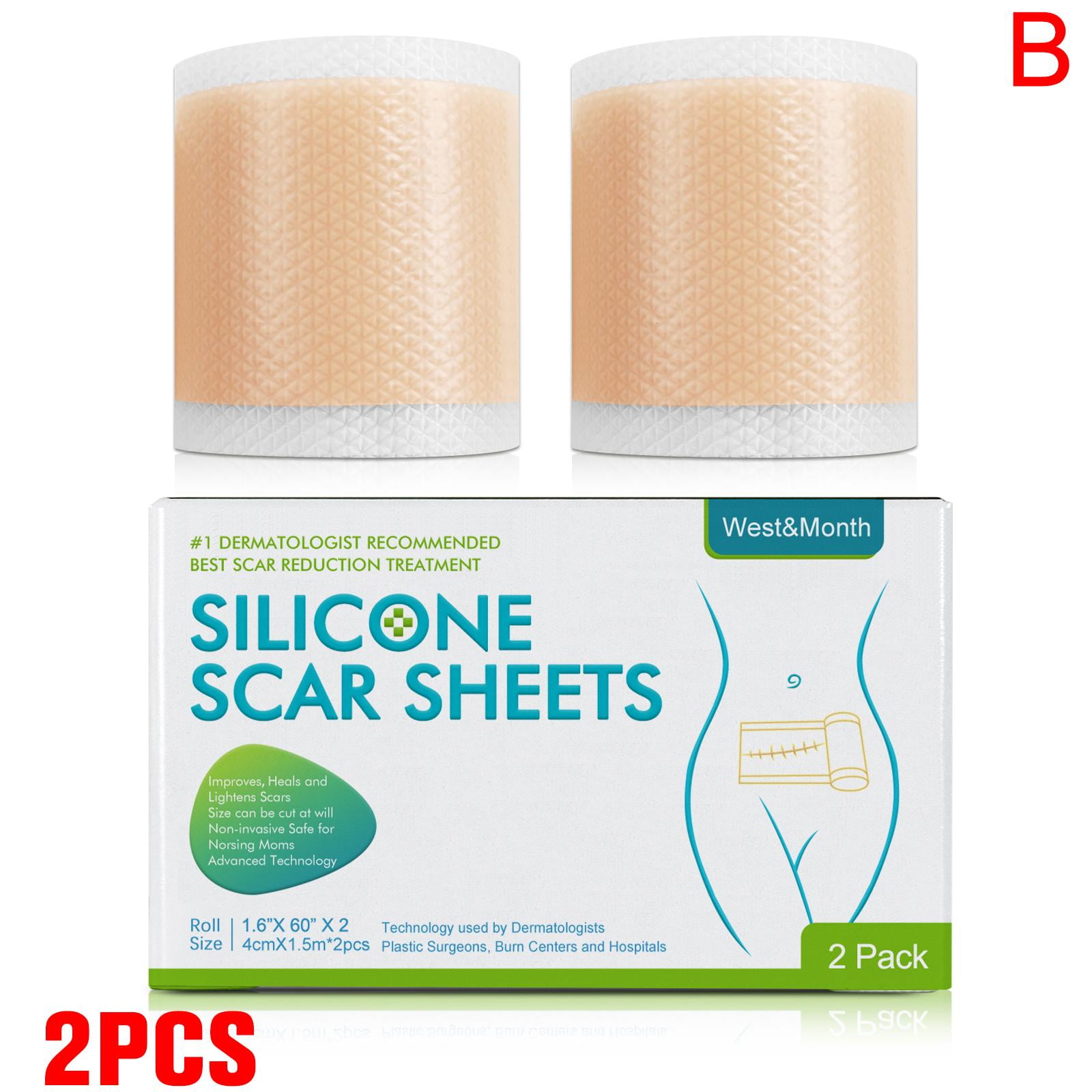 Surgery Scar Removal Sticker Sheet Patch Silicone Gel B0W1 Scars J2L2 ...