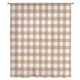 Brown Checked Sheer Curtains 96 Inches Long for Living Room, Farmhouse ...
