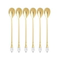 World Gifts Gold Plated Flatware Tea Spoons with a Clear Crystal ...