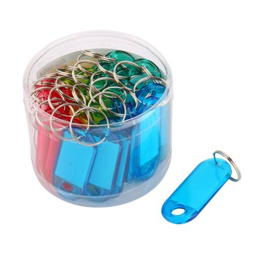 Unique Bargains 50 Pcs Assorted Color Key ID Label Tags Split Ring ...