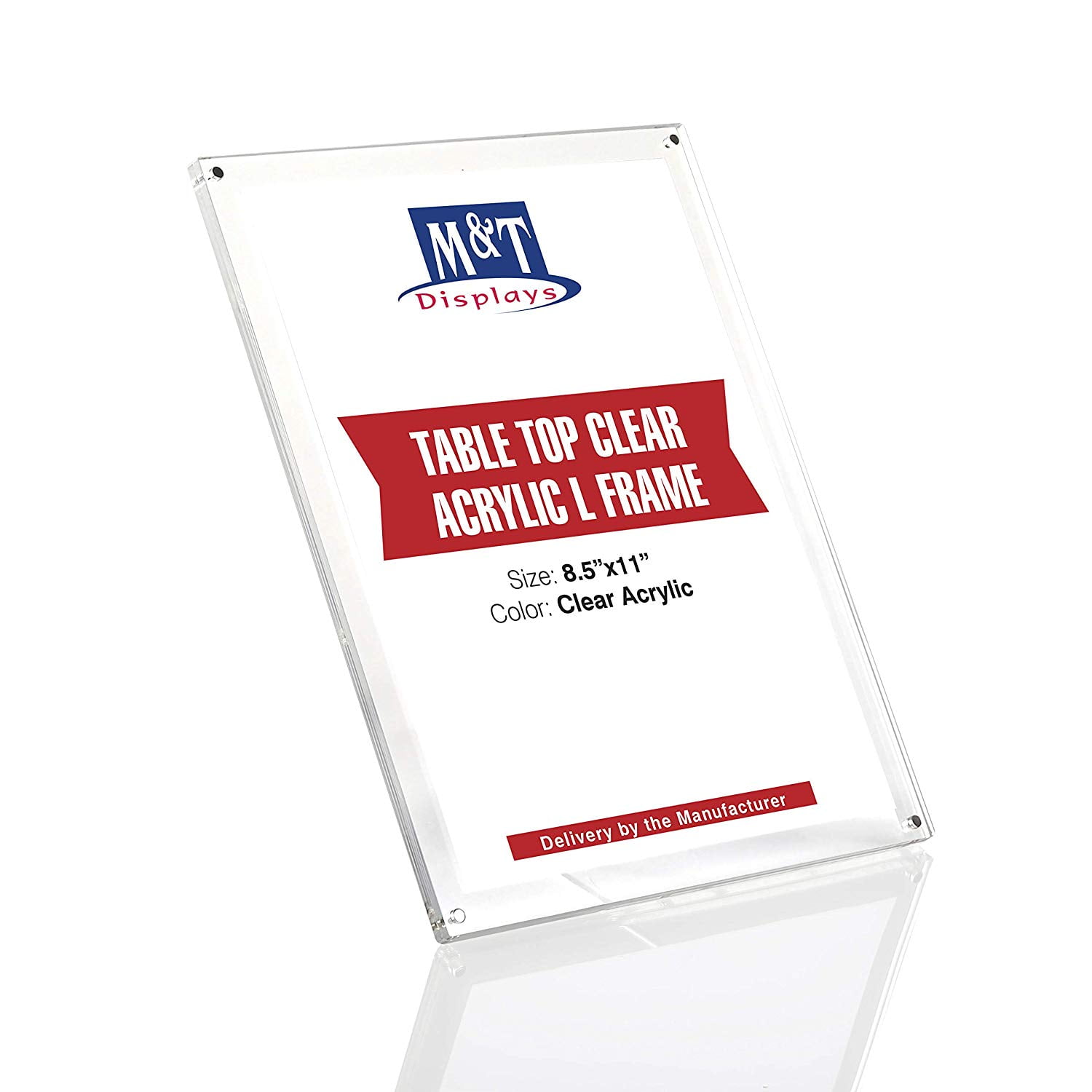 M&T Displays Table Top Clear Acrylic Floating Picture Frame Portrait or ...