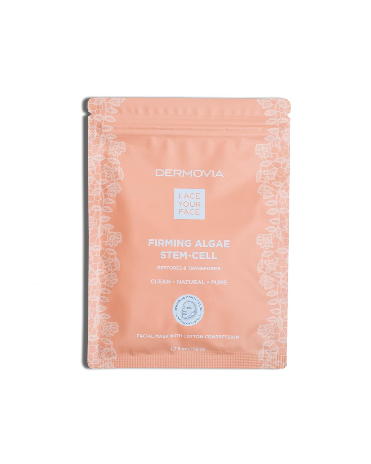 Mascarilla facial DERMOVIA LACE YOUR FACE, reutilizable, paquete de 4 ...