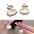 CEORPER Minimalist Color Block Earrings Textured Alloy Portable Designs ...