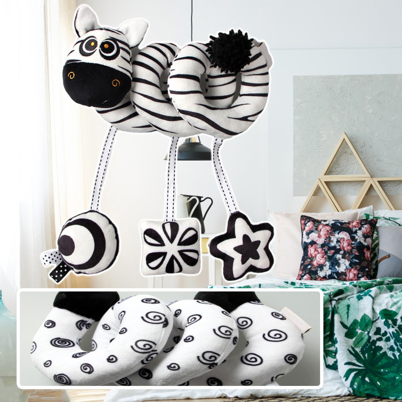 Click here for Qfl Kid Activity Black White Spiral Hanging Plush... prices