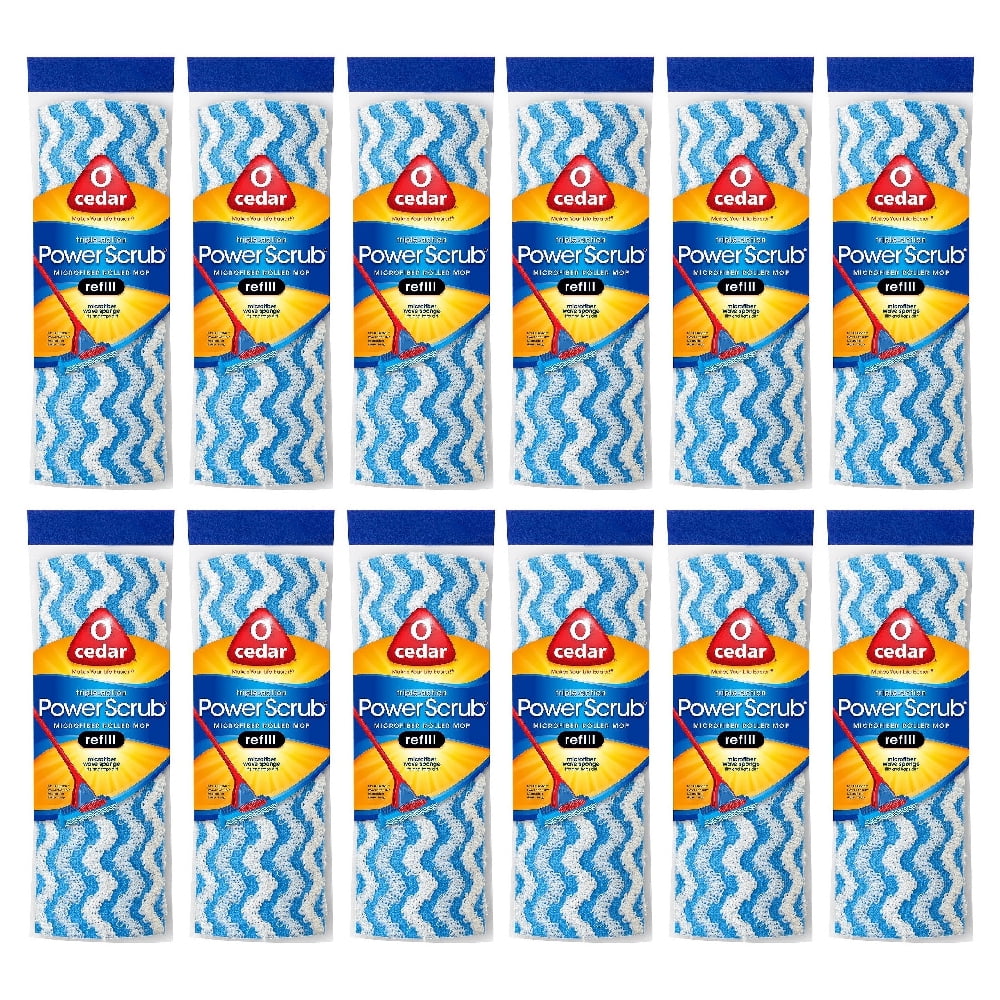 O-Cedar Power Scrub Refill Microfiber Wave Sponge Clean Roller Mop ...
