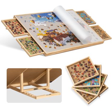 Wood Designs 12-Shelf Puzzle Organizer Unit, Wooden Storage Rack with ...