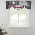 Baseball USA Flag Tie Up Valance Curtains Distressed Vintage Red White ...