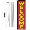 Welcome Rectangle Feather Banner Flag with Pole Kit and Ground Spike ...