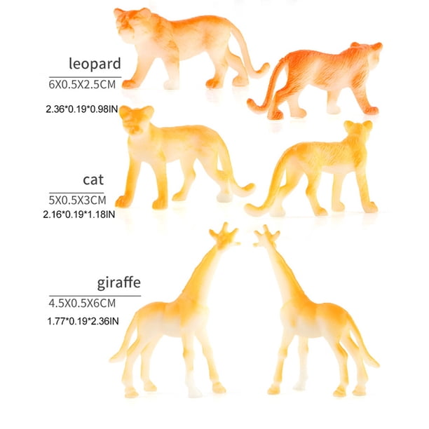 12 Set of Gold Plastic Models Gold Plastic Animal Figurines Jungle Wild ...