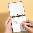 3 Ring Binder Journal, Loose Leaf Refillable Notepad, Pocket Size 180 ...