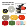 16pcs Diamond Polishing Pads 4'' 100mm For Granite Stone Concrete ...