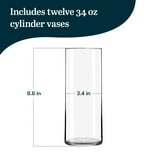 Libbey 8.75-inch Tall Clear Glass Cylinder Vases, Set of 12 - Walmart.com