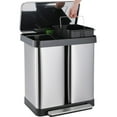 LAZY BUDDY 16 gal Stainless Steel Dual Garbage Can & Recycling Bin, Home & Kitchen - Walmart.com