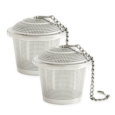 HIC Kitchen Mini Tea Ball Infusers, 18/8 Stainless Steel, Set of 2, For ...