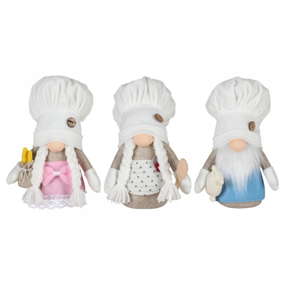 3 Pack Kitchen Chef Gnomes Decoration for Home Tiered Tray Plush ...