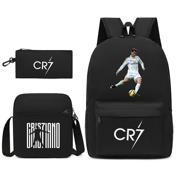 Football Star C Ronaldo Cr7 Printed Backpack Around The Student Three ...