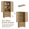 Homfa Rattan Cabinet with Doors, Tall Storage Cabinet with 2 Drawers ...