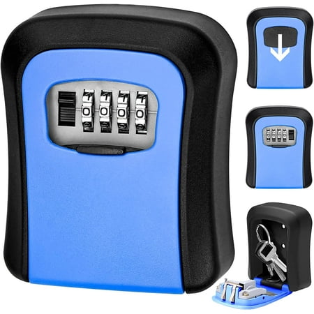 PERTTYUNG Secure Key Box with 4-Digit Code Wall-Mounted Key Box ...