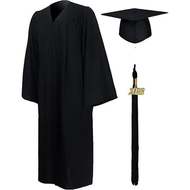 Toga y birrete de graduación para adultos, talla XL, color negro ...