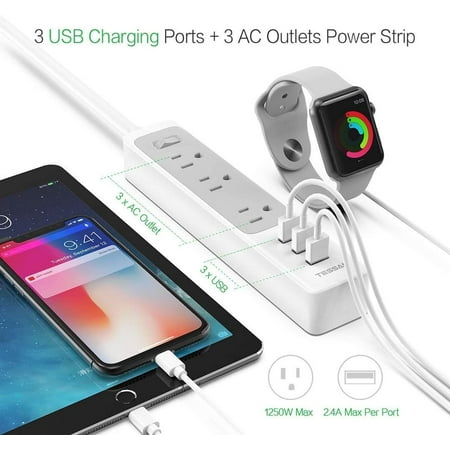 Slim Power Strip and 10 Outlet Multi Plug Power Strip Bundle, Wgthhk ...