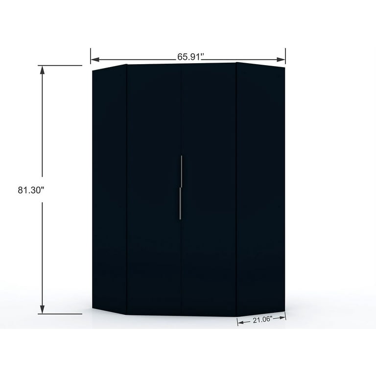 Manhattan Comfort Mulberry 2.0 Corner Wardrobe Closet Blue