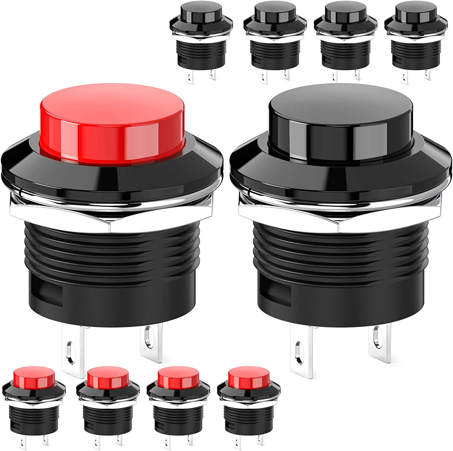 Momentary Push Button Switch Mini No Lock Round Switch AC 250V / 3A AC ...
