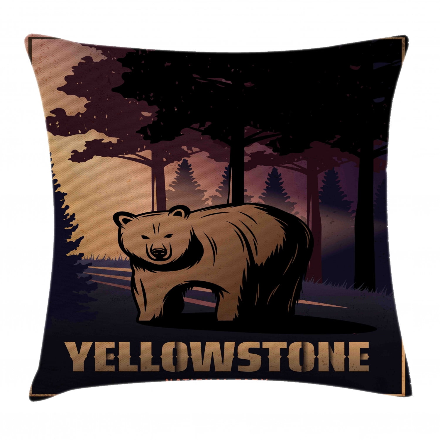 Wyoming Throw Pillow Cushion Cover, Cartoon Design Poster Graphic with ...