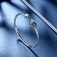 Jewmon Hamsa Hand Bangle Platinum Plated Adjustable Hand of Fatima Evil Eye Bracelet Protection ...