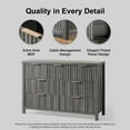 OAKHAM 7-Drawer Dresser, Wide Striped Chest for Bedroom, Living Room ...