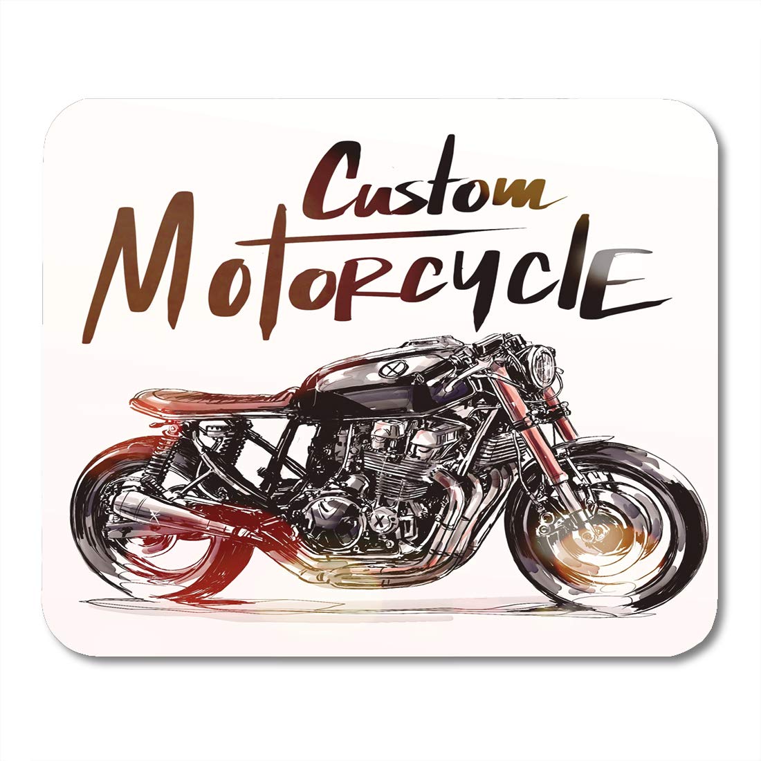 SIDONKU Bike Custom Motorcycle Biker Race Rider Sketch Vintage Mousepad ...