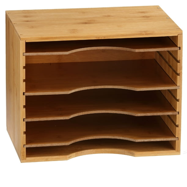 Cortesi Home Abigail Bamboo File Organizer with 4 Dividers - Walmart.com