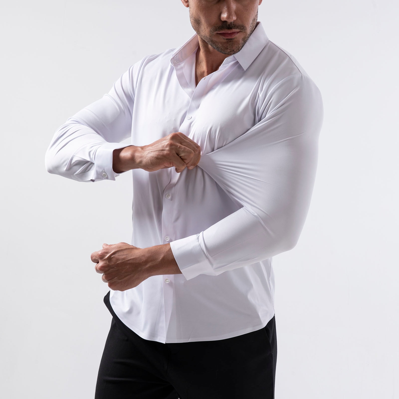 Click here for Peorpel Stretchy Shirts For Men Lightweight Long S... prices