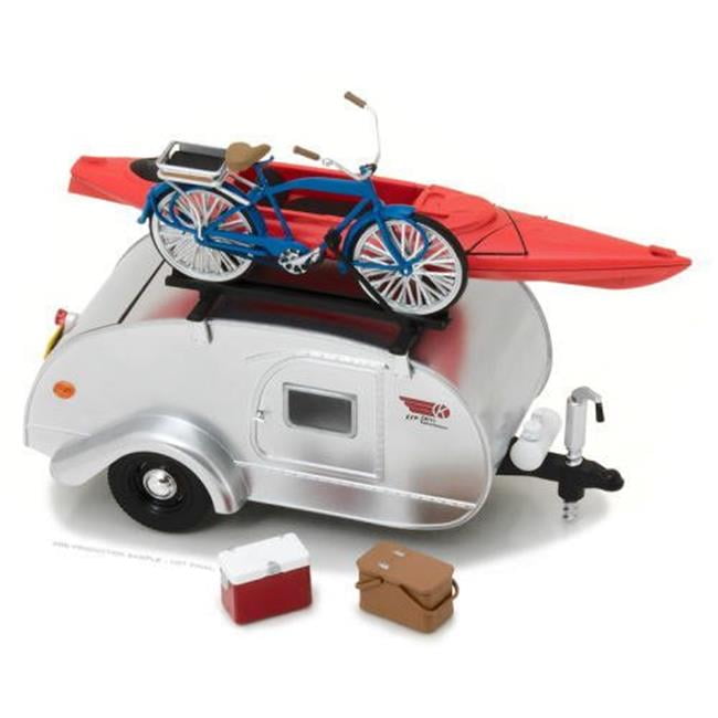 1947 Tear Drop Travel Trailer Die Cast - 1:24 Scale Replica w/ Bike ...