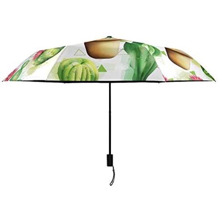 Cactus Green Triangles Parasol Umbrella for Girl,Woman,Ladies, Manual ...