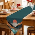 Abstract Mountain Peaks Table Runner Linen Burlap Table Runner 72 ...