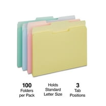 STAPLES 3-Tab File Folders, Letter Size, Assorted Pastel Colors ...