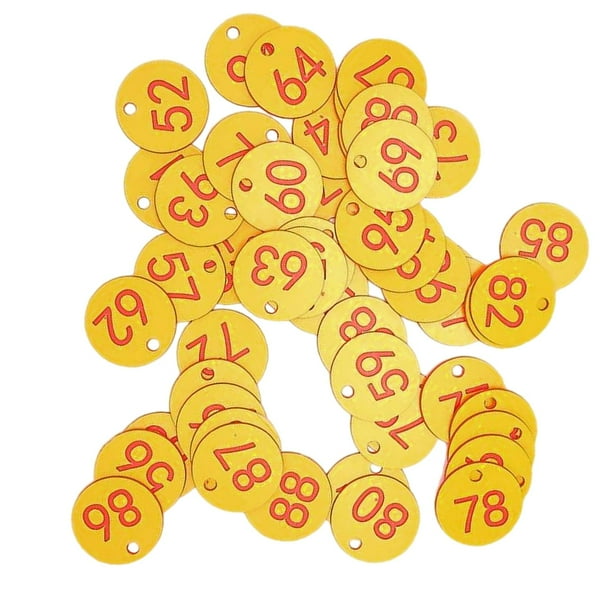 100 Pieces Round Numbered Tag Number Tag for Restaurant Locker yellow ...