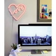 Isaac Jacobs 14" x 14" LED Neon Red “Love” Heart Wall Sign For Cool ...