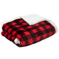 Arkwright Rustic Home Buffalo Plaid Throw Blanket, 50x70, Red and Black ...
