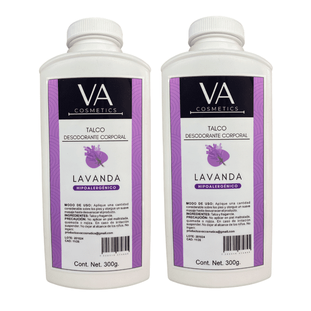 Talco Corporal Aroma Lavanda 2 piezas VA | Bodega Aurrera en línea