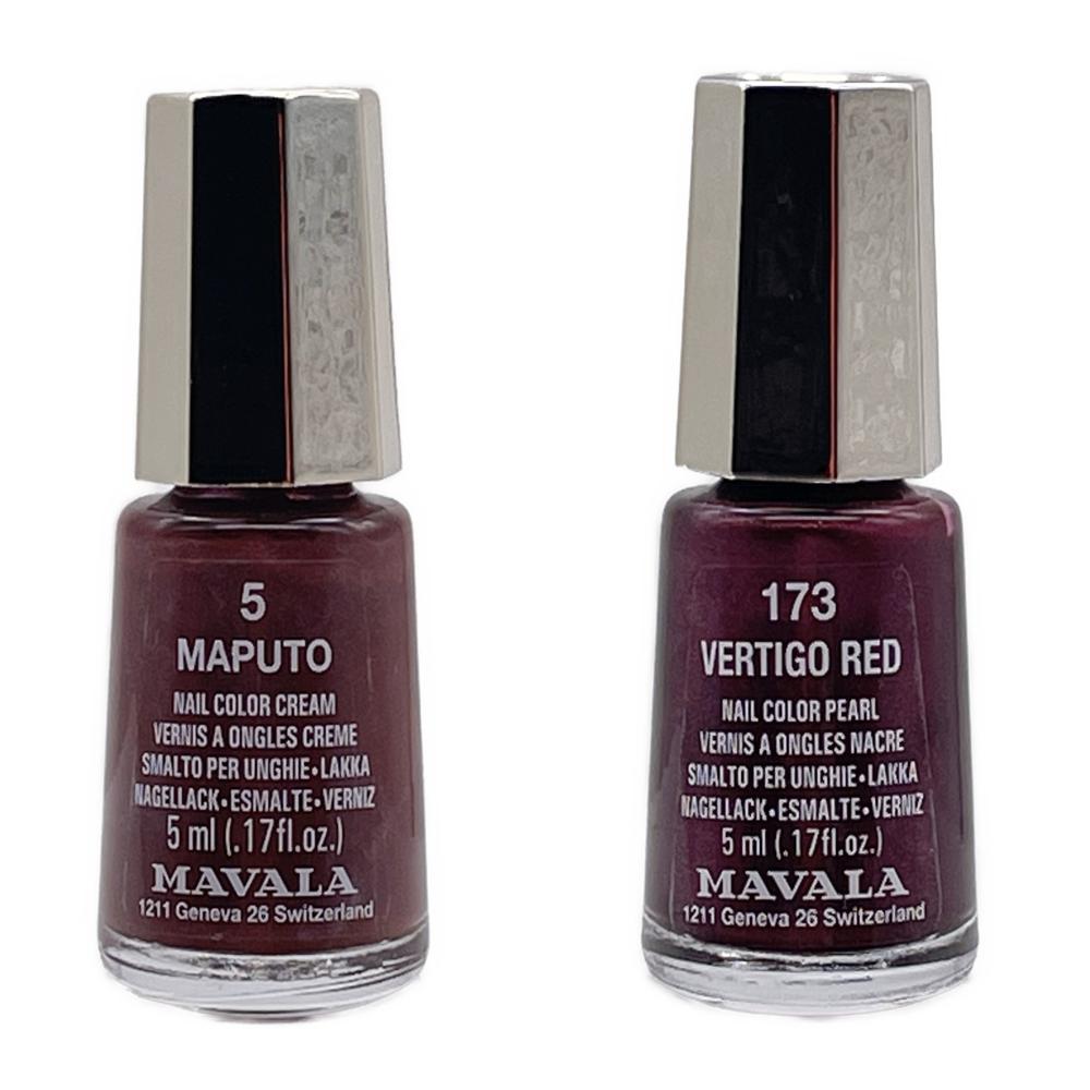 Mavala Mini Nail Polish 5ml - 5 Maputo - 173 Vertigo Red - Combi Pack ...
