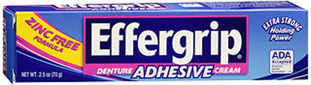 Effergrip Denture Adhesive Cream, Extra Strong Holding Power, 2.5 OZ ...