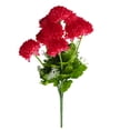 Artificial Chrysanthemum Flowers 10 Heads 17.3 Inches Red Plastic Faux ...