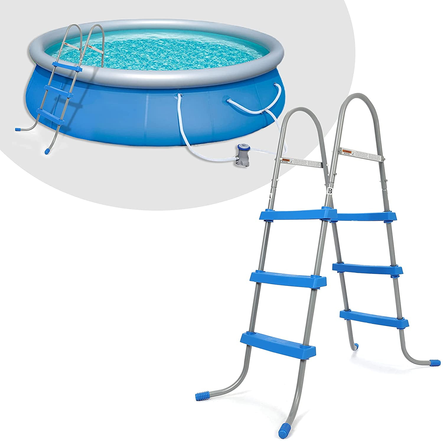 Kojem 36 inch Pool Ladder Steel for Above Ground Pools Inflatable ...