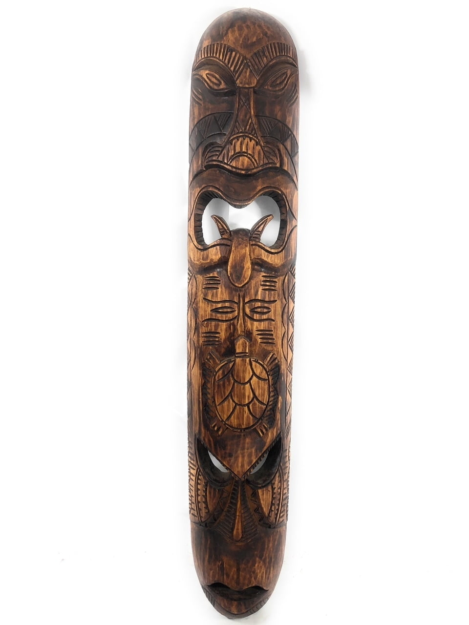 Fijian Tiki Mask 40" - 2 Deities Love & Happiness | #mdr19009100 ...