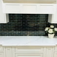 The Tile Life Athena 2" x 6" Black/Gold Glass Brick Backsplash Wall ...