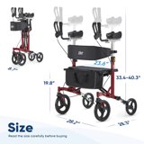 Zler Extra Wide Upright Walker - Stand Up Rollator Walker Supports Up ...